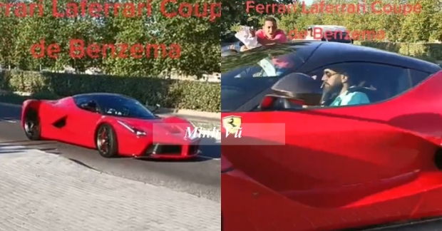 Video: Karim Benzema lần đầu lái siêu phẩm Ferrari LaFerrari đến sân tập